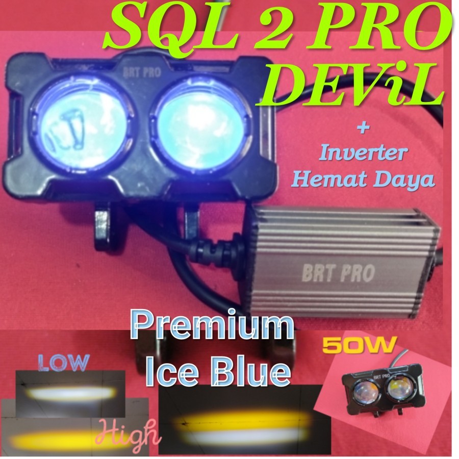 Jual Lampu tembak LED Laser SQL 2 PRO DEVIL OWL 2 mata 50W SQL 2PRO DEVIL 4D BRT Racing TOP ...