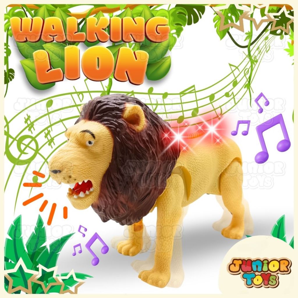 Jual Mainan Anak Singa Berjalan Bunyi Suara Lampu Walking Lion Toys ...