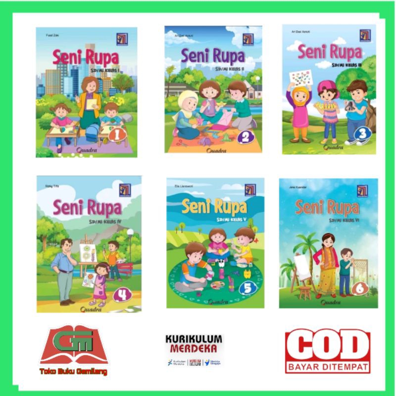 Jual BUKU SENI RUPA UNTUK SD /MI KELAS 1,2, 3, 4, 5, 6 KURIKULUM MERDEKA PENERBIT QUADRA ...