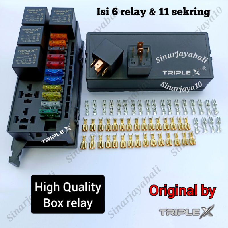 Jual kotak relay set tempat rellay komplit fuse sekring box relai rally ...
