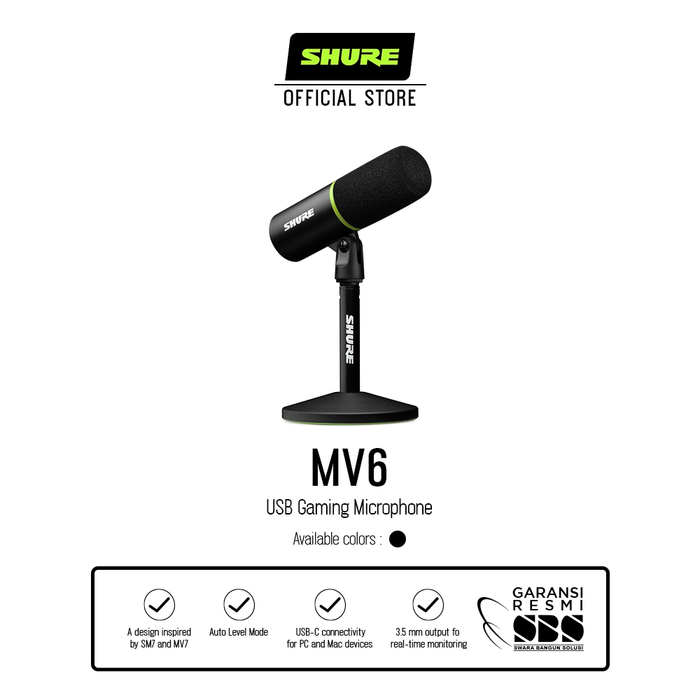 Jual Shure MV6 USB Gaming Microphone | Shopee Indonesia