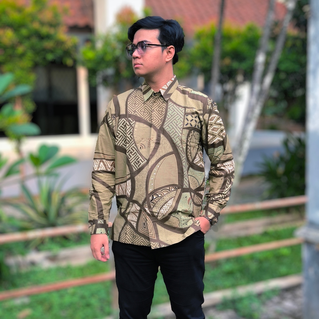 Jual Batik Pria Lengan Panjang Premium Kemuning Mas Motif Daun ...
