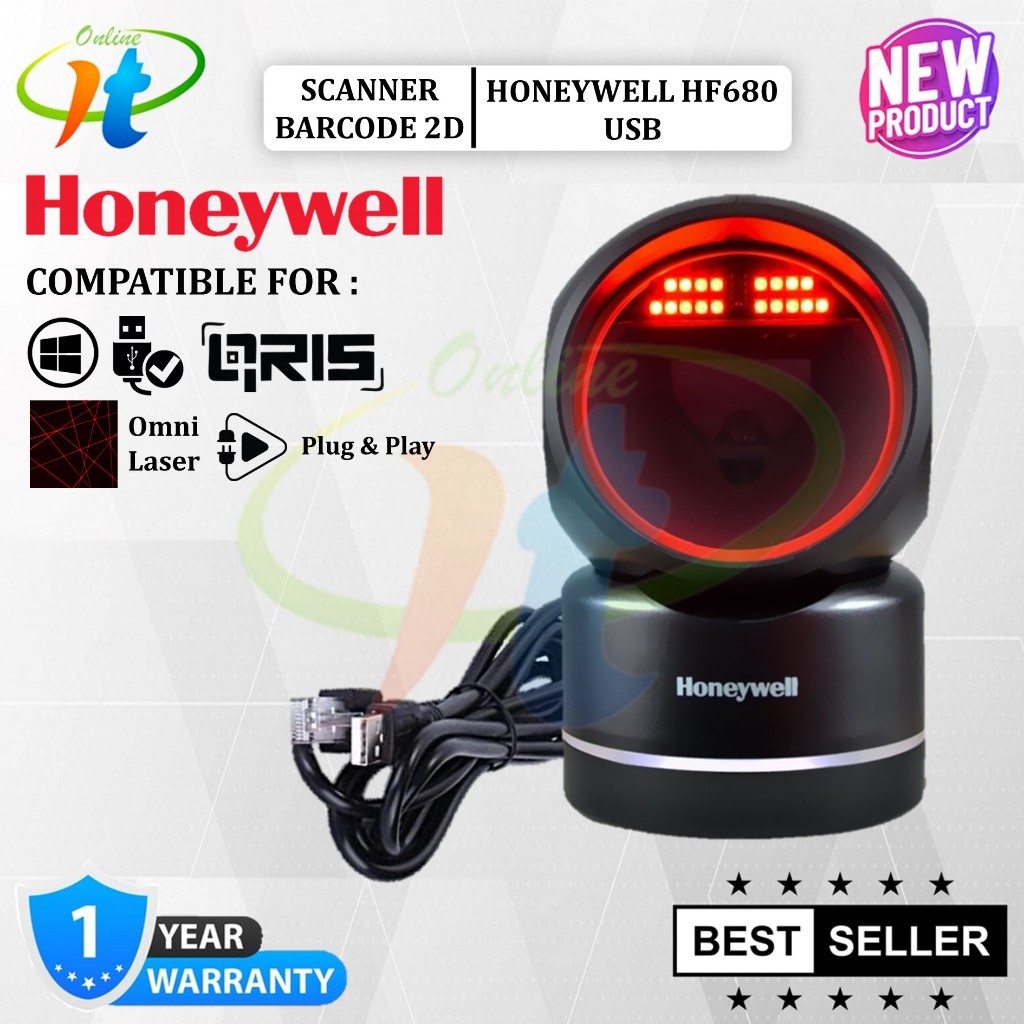 Jual Honeywell HF680 Scanner Barcode Omni 2D QR Code Scan Layar HF 680 ...