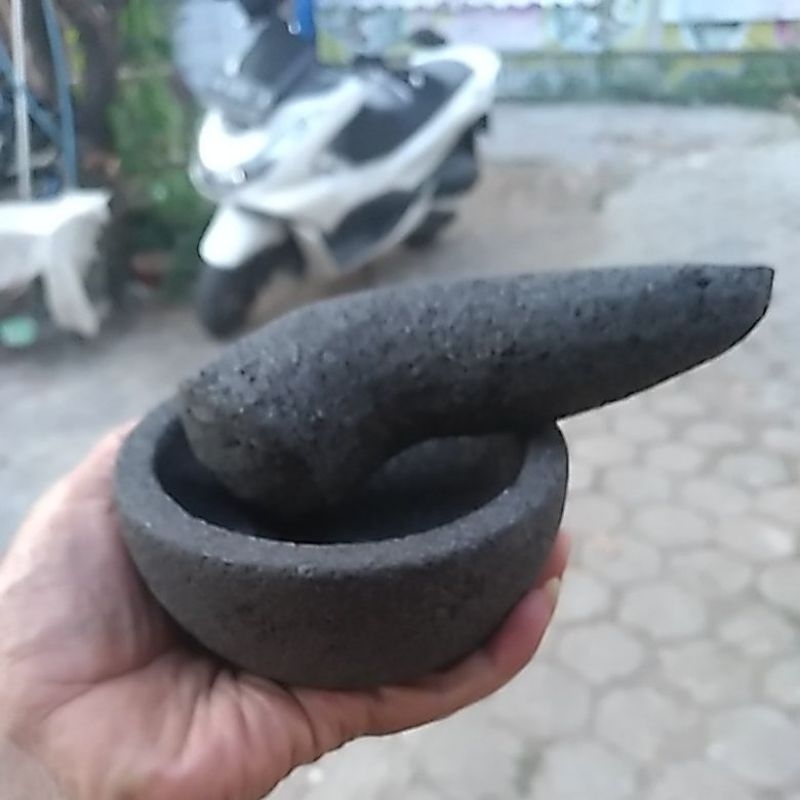 Jual COBEK 11CM 1 SET ULEKAN BAHAN BATU ALAM MERAPI JENIS ANDESIT ...