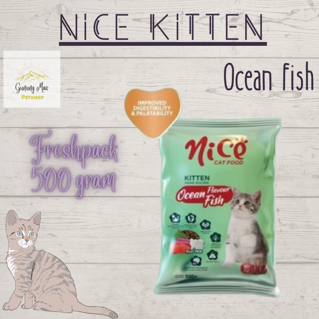 Jual NICE KITTEN RASA OCEAN FISH 500 GRAM - FRESHPACK | Shopee Indonesia