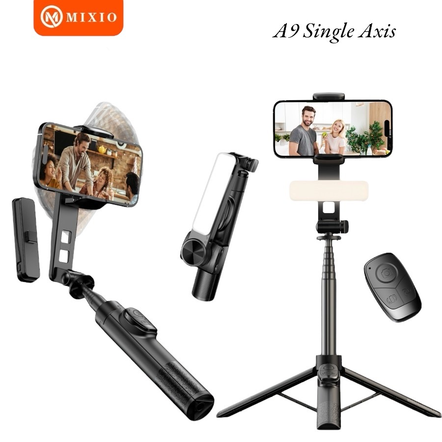 Jual MIXIO A9 1.2M Gimbal Stabilizer Hanphone Selfie Stick Tripod Anti Goyang | Shopee Indonesia