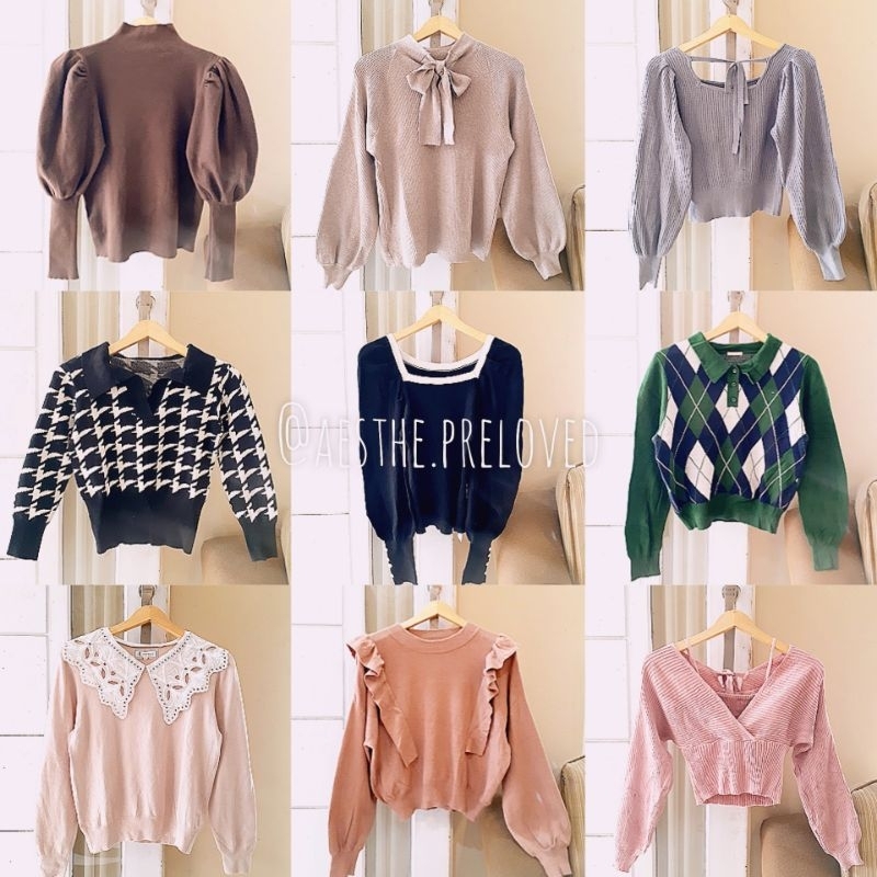 Jual vol.1 - knitwear kepang puffy ruffle sailor premium brand || ZARA|| H&M|| GU|| GRL|| EARTH ...