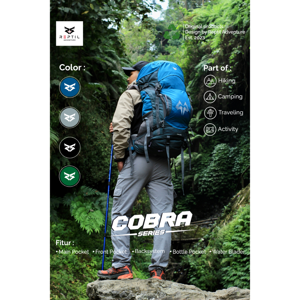 Jual TAS GUNUNG/CARRIER 60L REPTIL ADVENTURE KOBRA series | Shopee ...