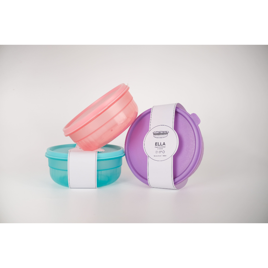 Jual Ella Takaware Food Container 500ml Toples Plastik Bulat Wadah ...