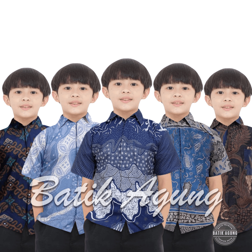 Jual Kemeja Hem Baju Batik Anak Laki Laki Lengan Pendek Usia 2-13 Tahun ...