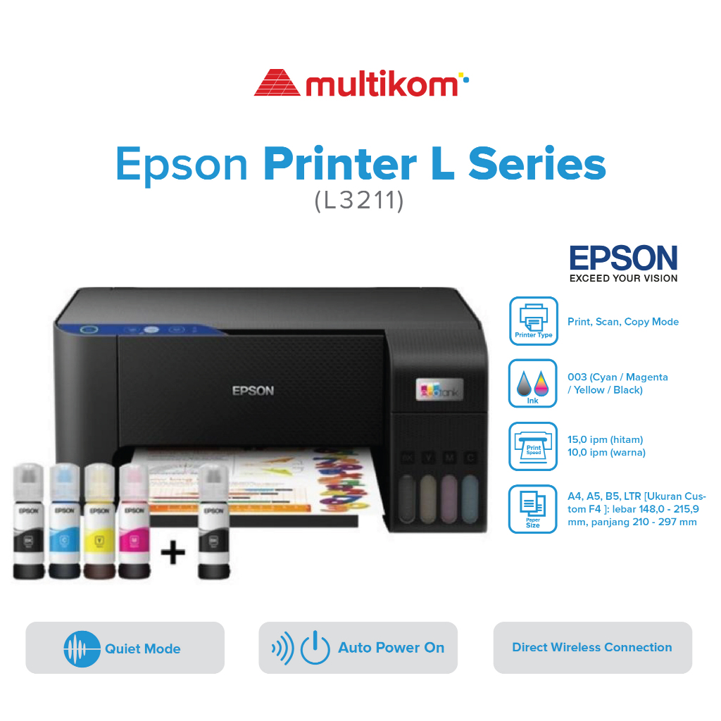 Jual PRINTER EPSON EcoTank L3211 All in One Ink A4 (Print Scan Copy) | Shopee Indonesia