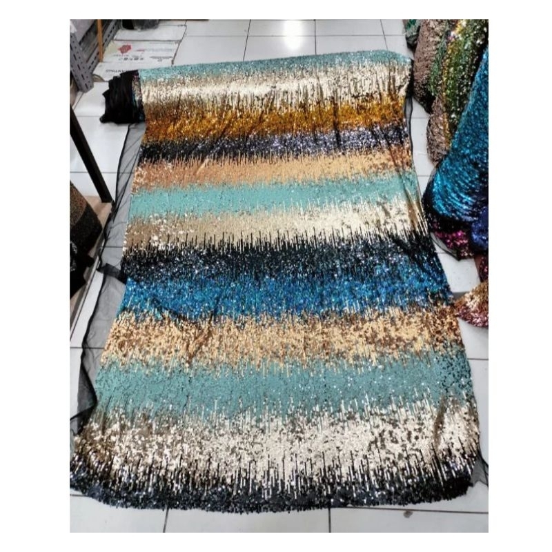 Jual (COD)kain sequin gradasi terbaru/ kain sequin ombre (harga 1/2 ...