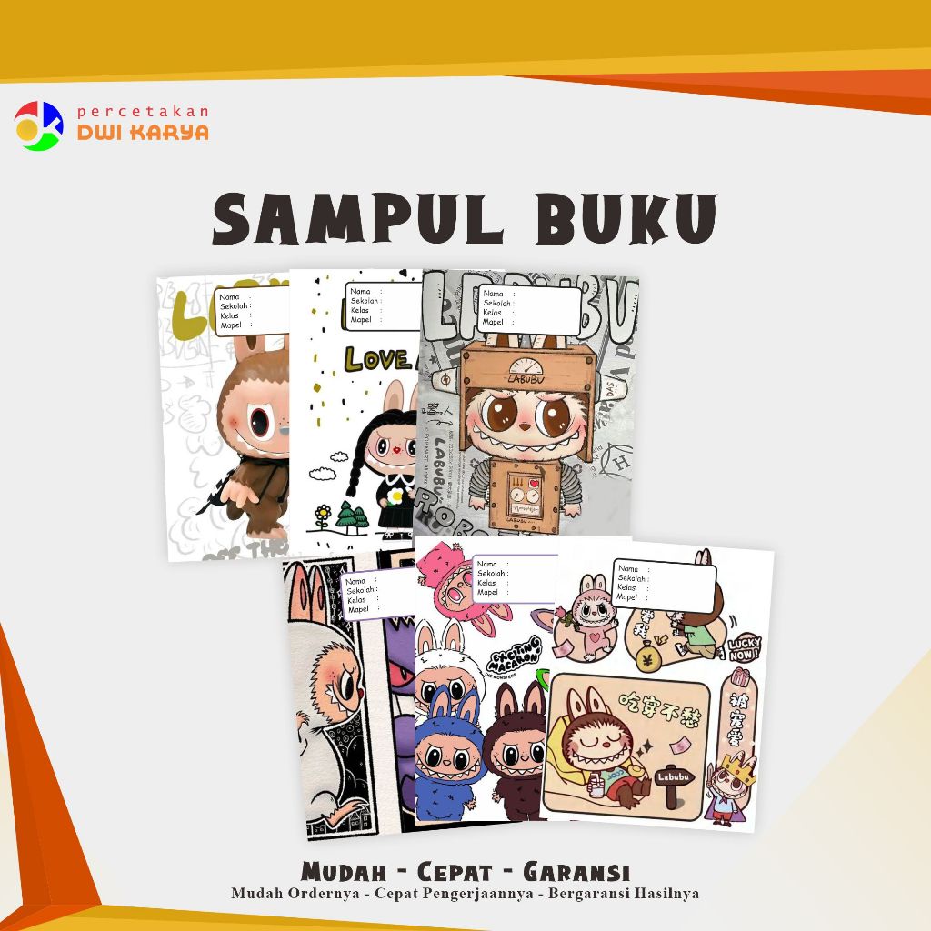 Jual [PAKET] SAMPUL BUKU TEMA LABUBU 6 LEMBAR SAMPUL BUKU AESTHETIC ...