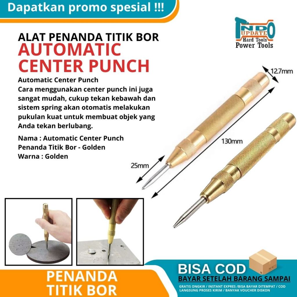 Jual Penitik Alat Titik Bor Otomatis Center Punch Penanda Manual Drill ...
