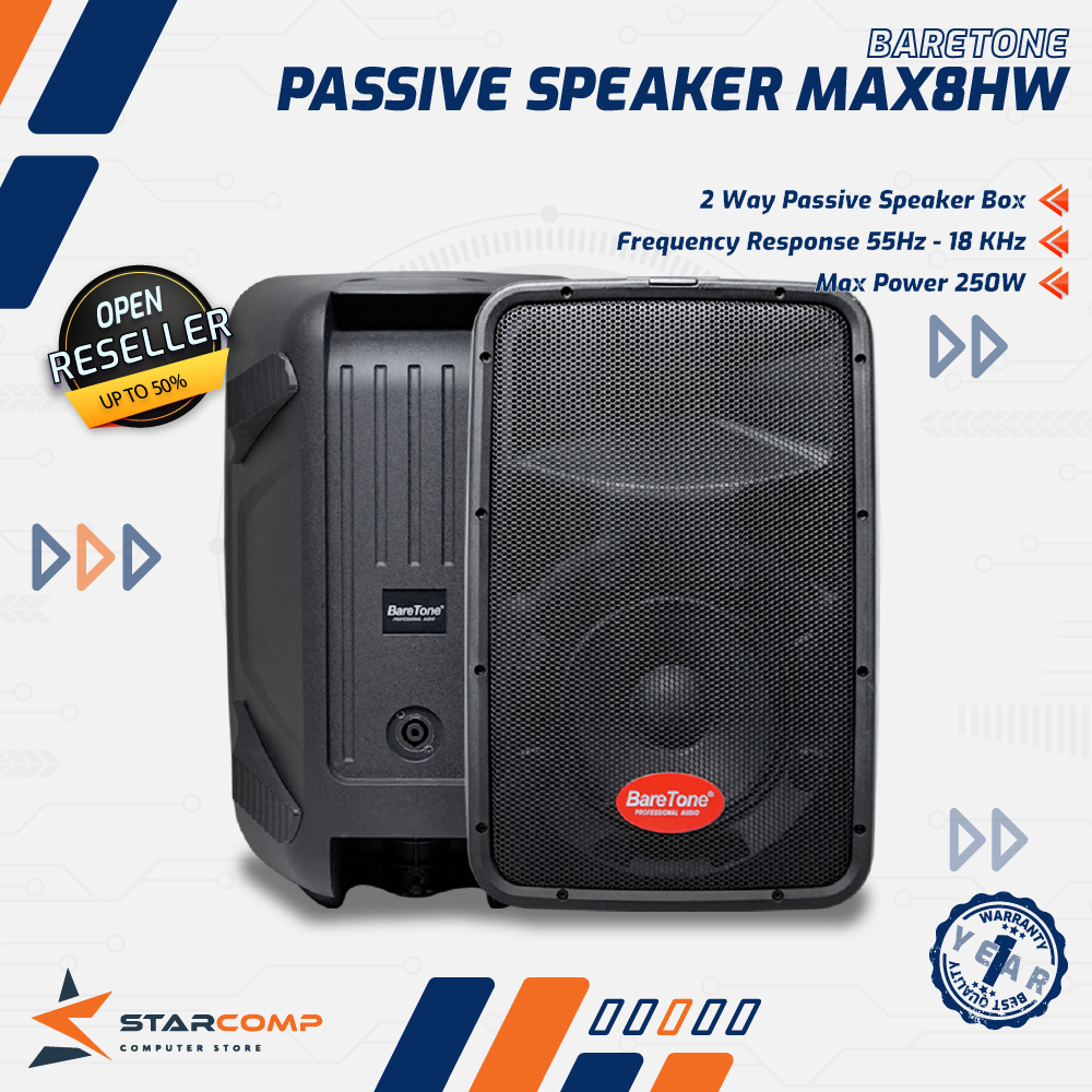 Jual BareTone Speaker Pasif MAX8HW 8 Inch | Shopee Indonesia