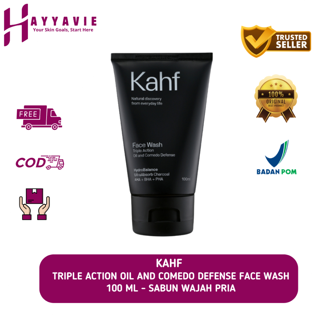 Jual KAHF Triple Action Oil and Comedo Defense Face Wash 100 ml - Sabun ...