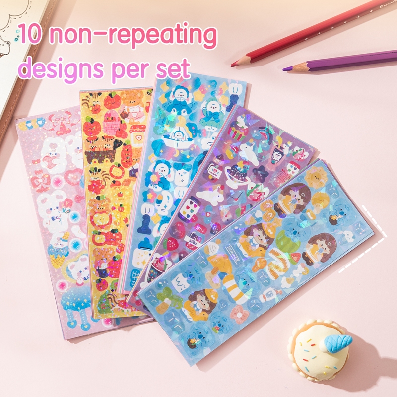 Jual Vusign Deli Cartoon Sticker Momo / Stiker Kartun Hologram Korea 10 ...