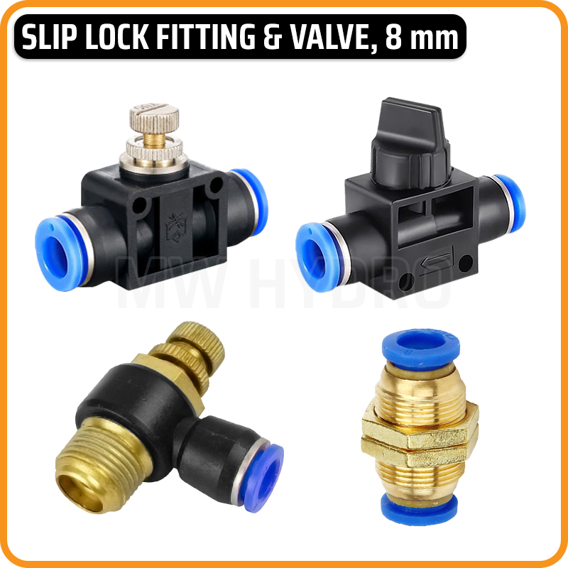 Jual Slip Lock / Push In Pneumatic Fitting 8 mm | Konektor Selang PU PE PA 8 mm & Valve | Shopee ...