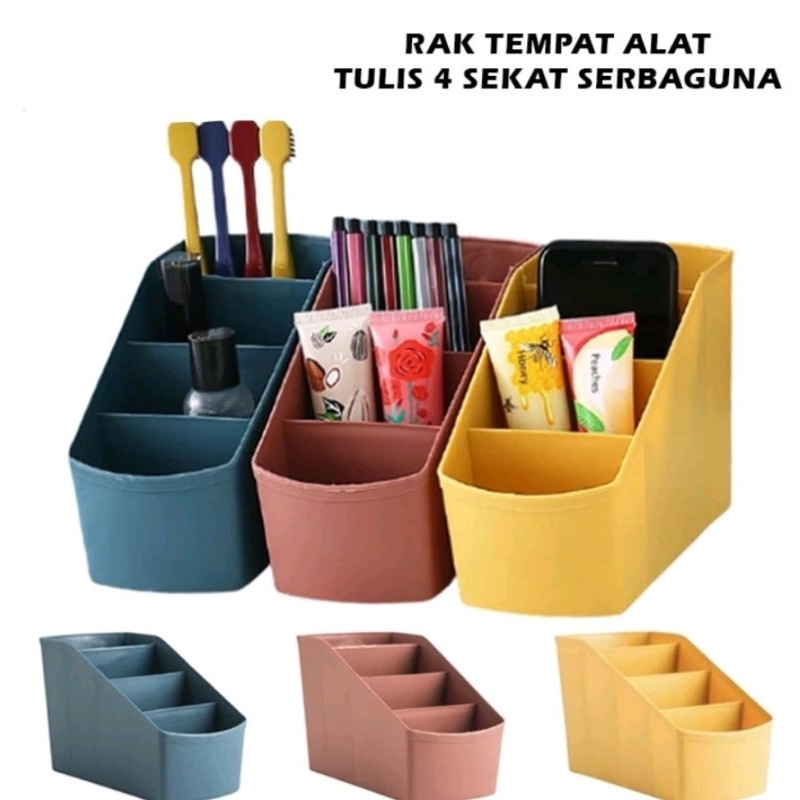 Jual Homeware Rak Meja Tempat Alat Tulis 4 Sekat / Rak Organizer Tempat ...