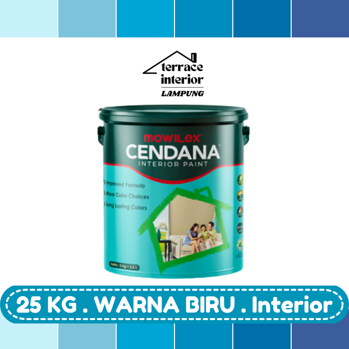 Jual Cat Tembok Mowilex Cendana Interior Warna Biru 25kg | Shopee Indonesia