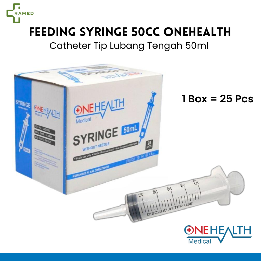Jual [Box Isi 25] Feeding Syringe 50cc Catheter Tip Onehealth ...