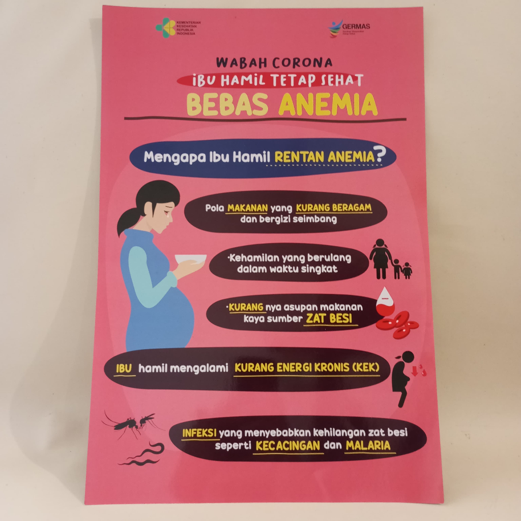 Jual Poster Mengapa Ibu Hamil Rentan Anemia? | Poster Ibu Hamil Tetap ...