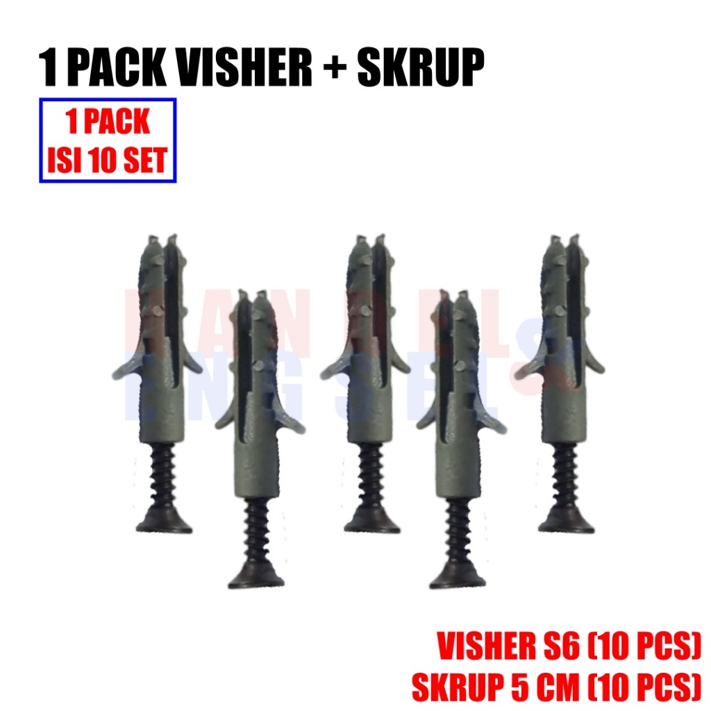 Jual Spiser dan Skrup Set Piser Sekrup Gypsum Drywall Screw S6 Sekrup Hitam 5cm | Shopee Indonesia