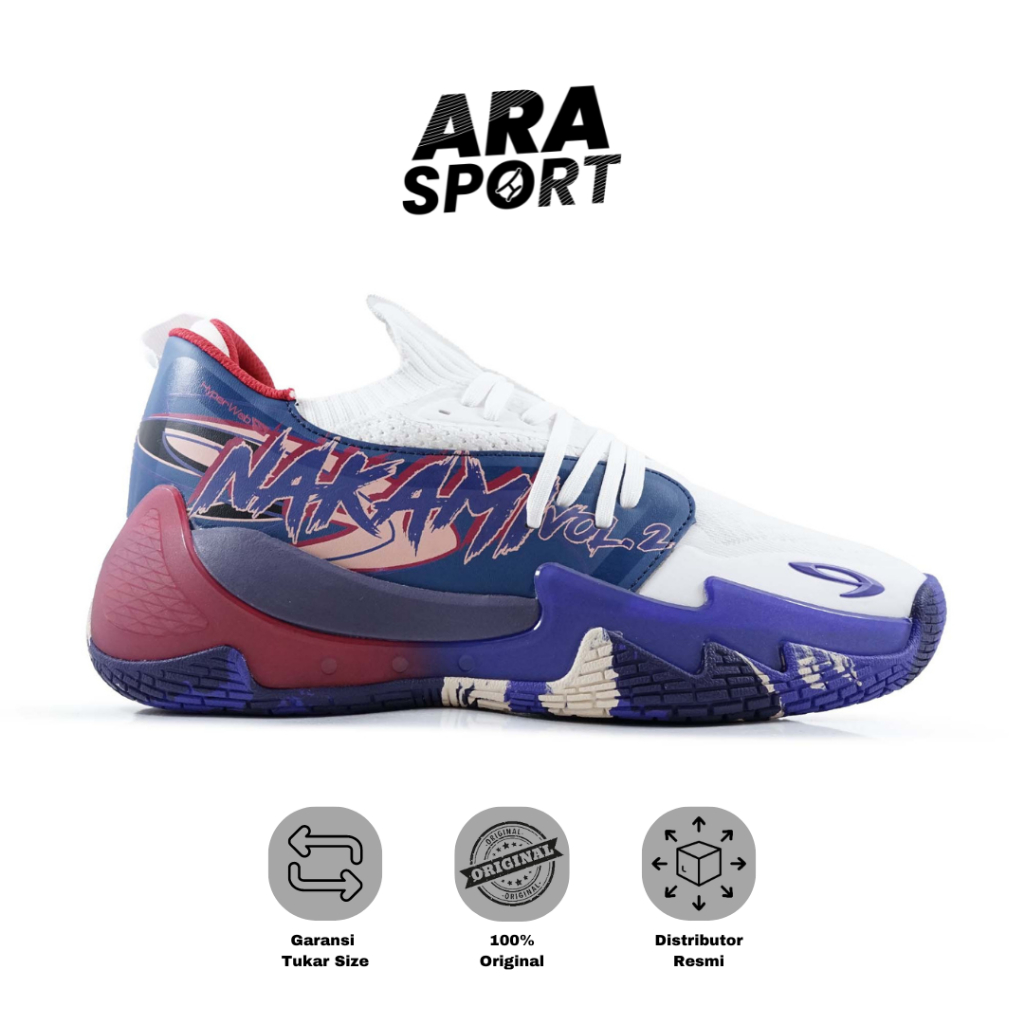 Jual SEPATU BASKET 910 ORIGINAL NAKAMI VOL. 2 - PUTIH/UNGU-TUA/MERAH ...