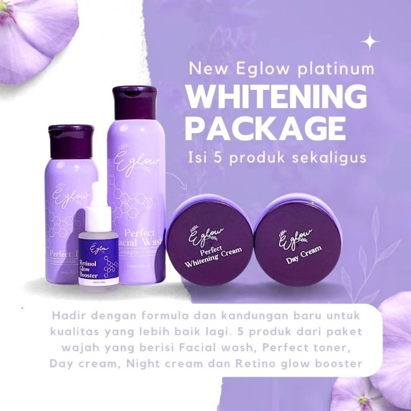 Jual EGLOW PLATINUM NEW FORMULA/SKINCARE BPOM/SKINCARE AMAN MURAH/Paket ...
