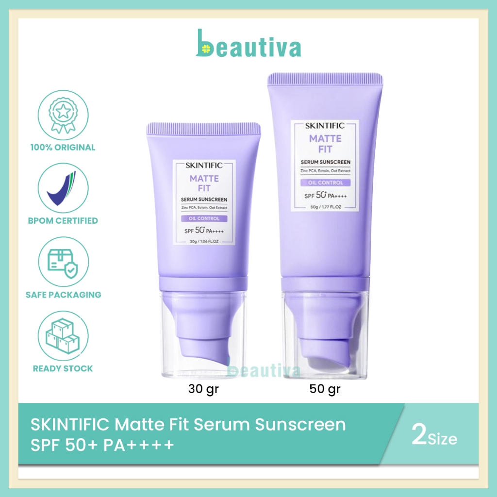 Jual SKINTIFIC Matte Fit Serum Sunscreen SPF50+ PA++++ | Shopee Indonesia