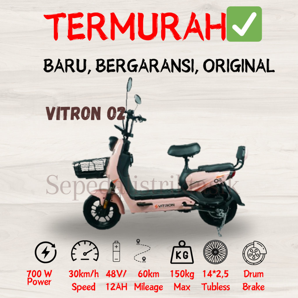 Jual SEPEDA LISTRIK VIAR VITRON 02 - ORIGINAL - GARANSI RESMI - SEPEDA ...