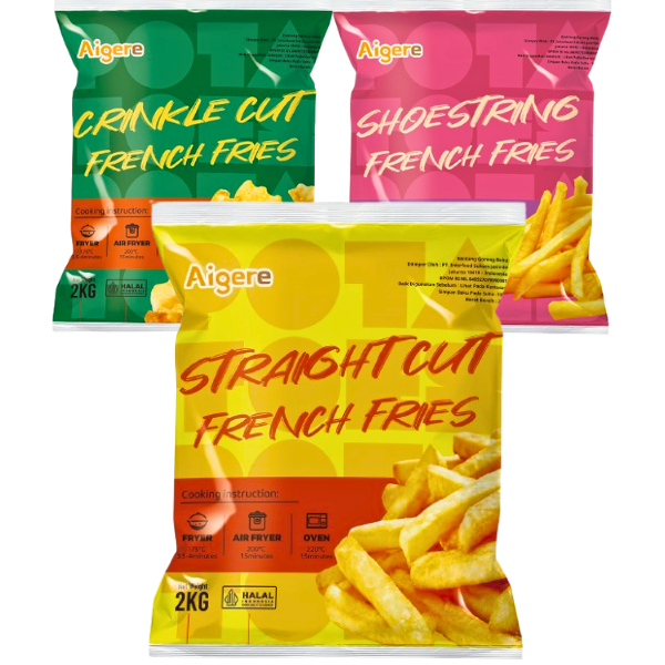 Jual Kentang Goreng Frozen 2Kg AIGERE French Fries Shoestring Crinkle Cut Straight Cut 2 Kg ...