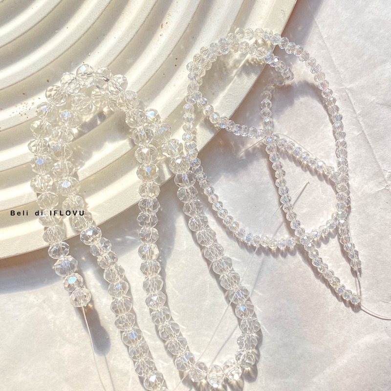 Jual Manik Manik Kristal Bening Ceko 4mm 6mm | DIY Gelang Aesthetic ...