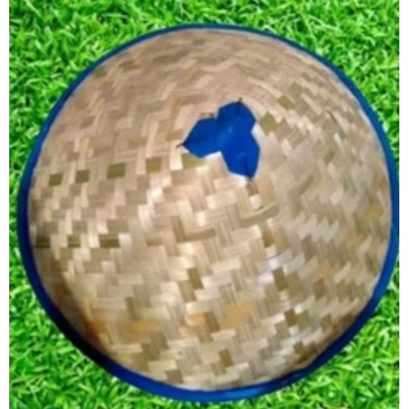 Jual CAPING BAMBU TOPI PETANI ANAK ANAK DAN DEWASA LIST BIRU | Shopee ...
