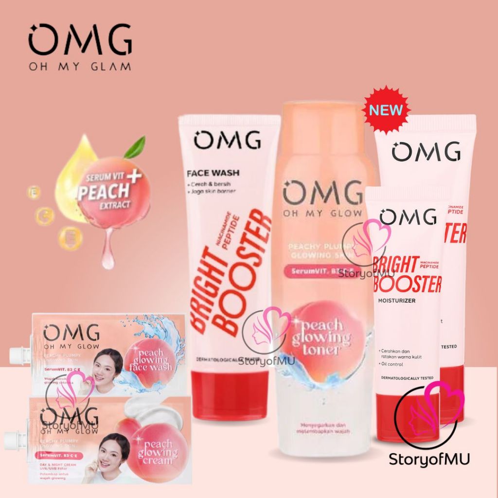 Jual OMG Bright Booster Skin care - Peach Glowing Cream Bright Booster ...