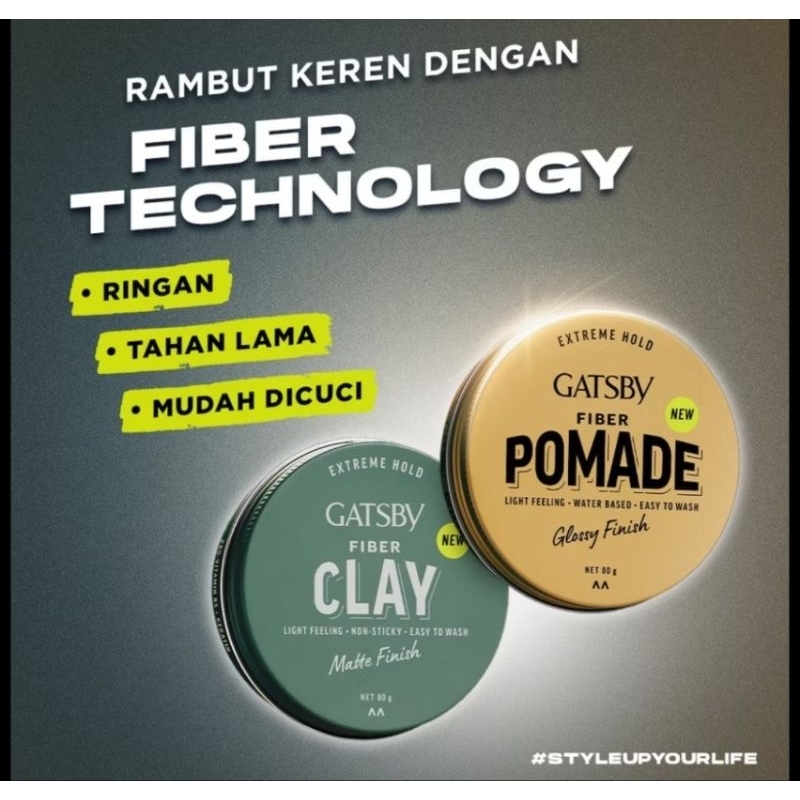 Jual Gatsby Fiber Technology Clay / Pomade 80gr | Shopee Indonesia