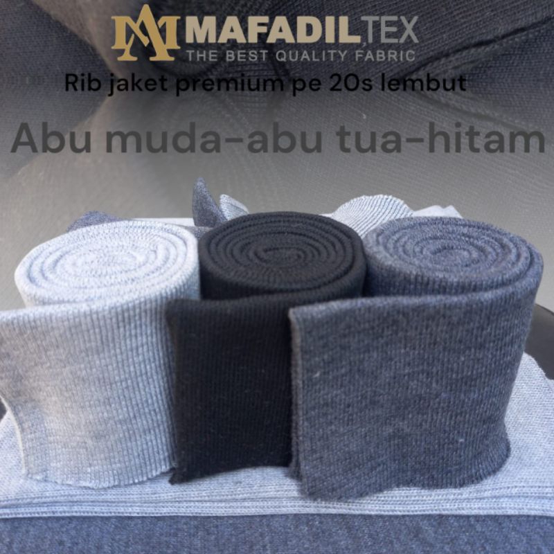 Jual Kain Rib/Bur rajut Abu tua abu muda Hitam rib pe 20s Premium ...