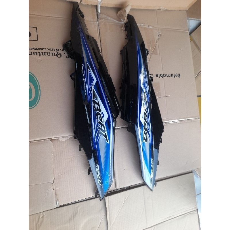 Jual BODY BELAKAKG BEAT FI 2013 2014 HITAM BIRU + STRIPING | Shopee ...