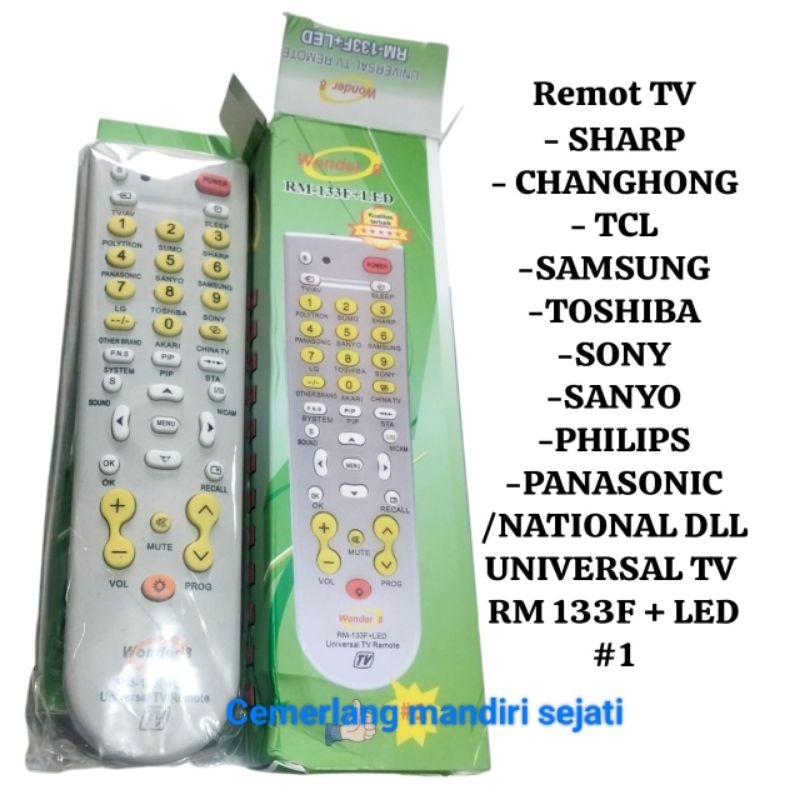 Jual REMOTE TV UNIVERSAL TV RM 133F + LED / Remot TV LCD / TV LED (CEMERLANG MANDIRI SEJATI ...