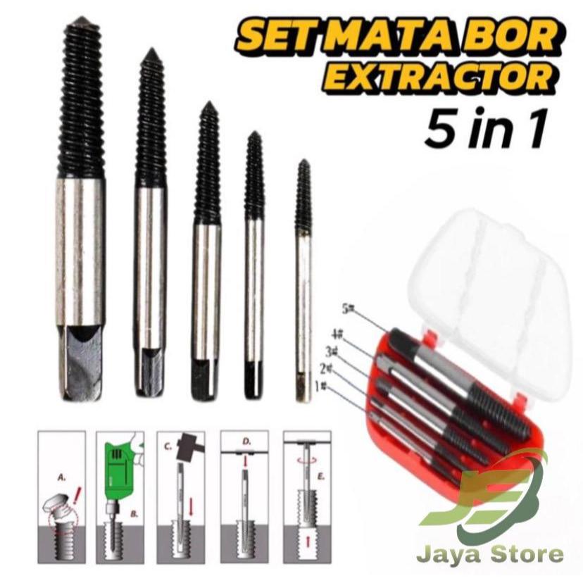 Jual Mata Bor Obeng Tab Balik Set 5 pcs Mata Bor Screwdriver Extractor ...