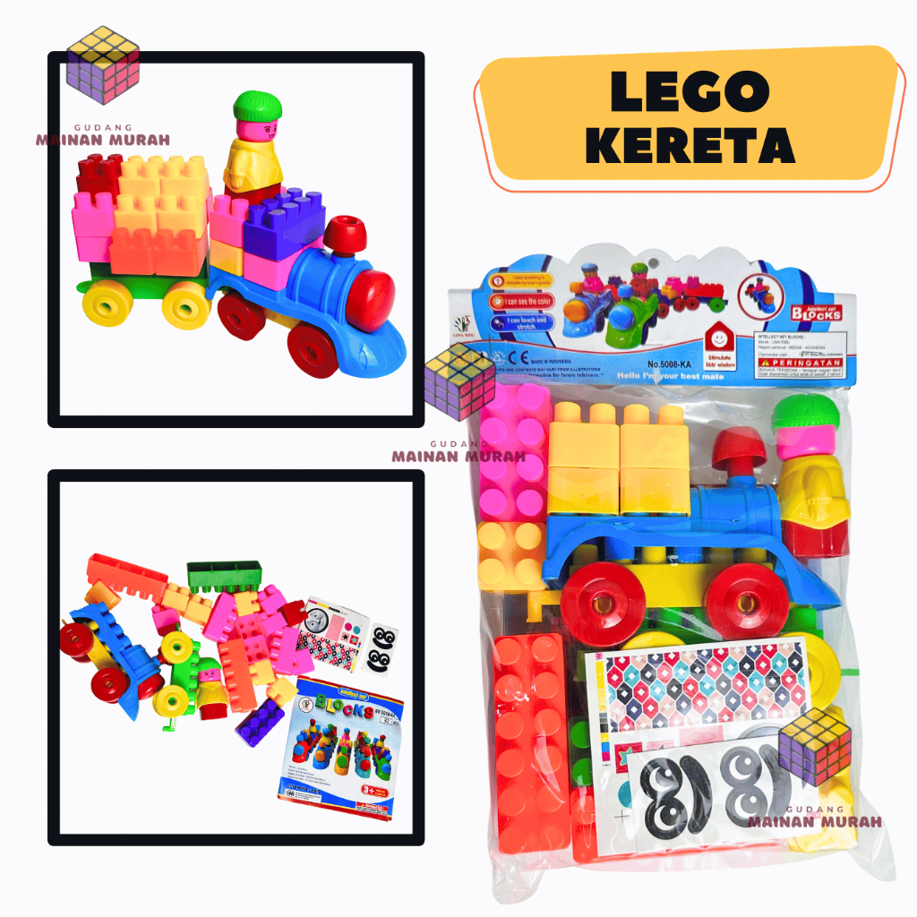 Jual Mainan Edukasi Anak Murah Block Lego Set Kereta Roda Dan Karakter ...