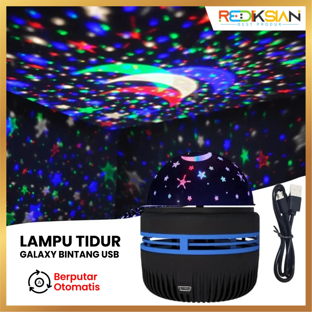 Jual Lampu Tidur Proyektor LED RGB Bulan Bintang Lampu Bintang Kamar ...