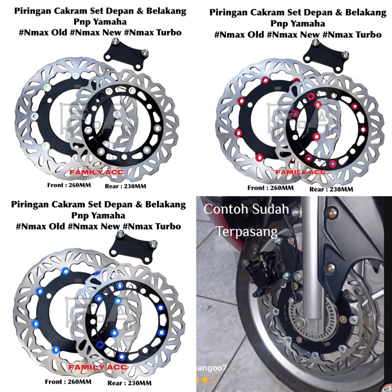 Jual PIRINGAN CAKRAM DISC SET DEPAN BELAKANG COPY PSM FLOATING PNP MOTOR YAMAHA NMAX OLD 2015 ...
