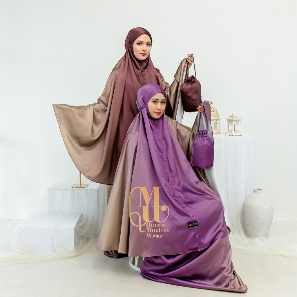 Jual QMW QianaMuslimWear Mukena Silky Premium Gradasi Mewah Jumbo ...