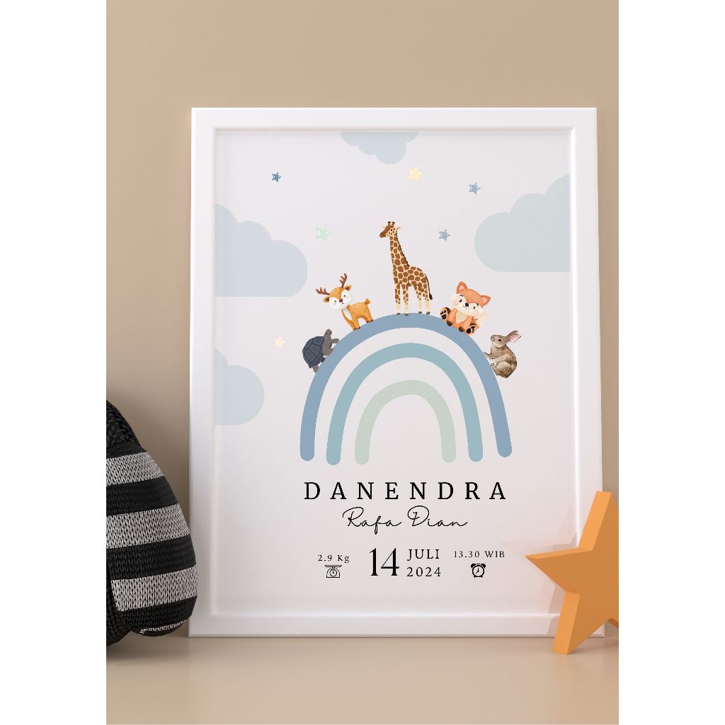 Jual Frame Biodata Bayi Custom / Biodata Bayi Aestetik / Frame Hiasan ...