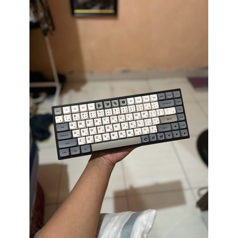 Jual White Gray Japanese Root Keycaps PBT XDA Profile | Shopee Indonesia