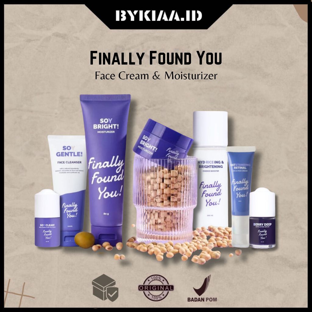 Jual Finally Found You! FFY Soy Bright! Moisturizer, Soy Gentle! Face ...