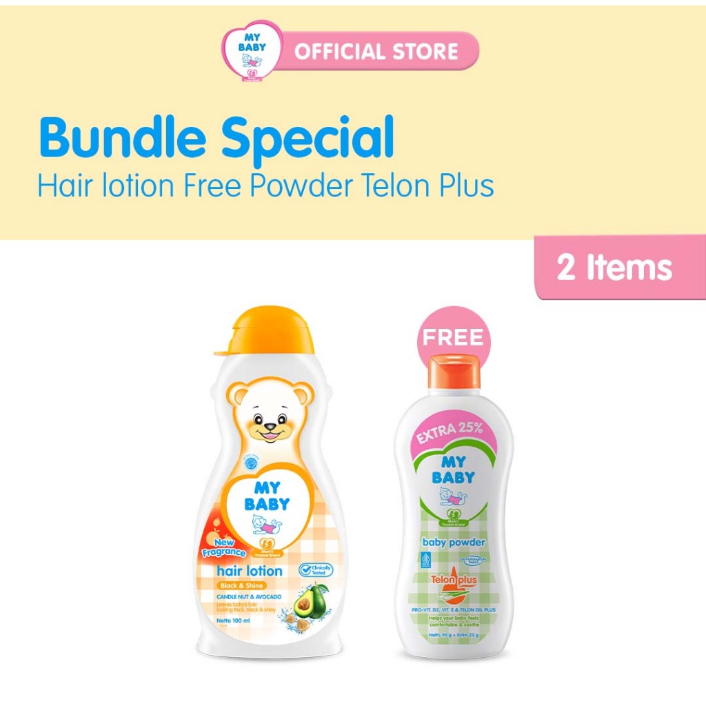 Jual Bundle Special MY BABY Hair Lotion free MY BABY Powder Telon Plus ...