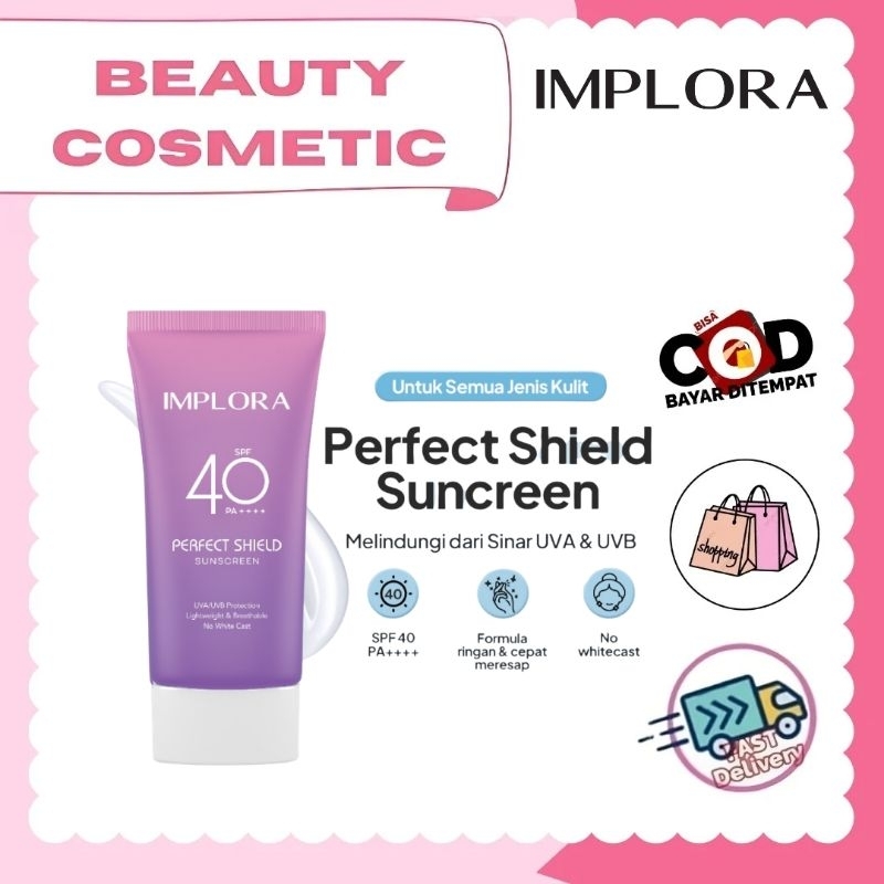 Jual IMPLORA Perfect Shield Sunscreen SPF40 PA++++ 50ml - Sunscreen UV ...