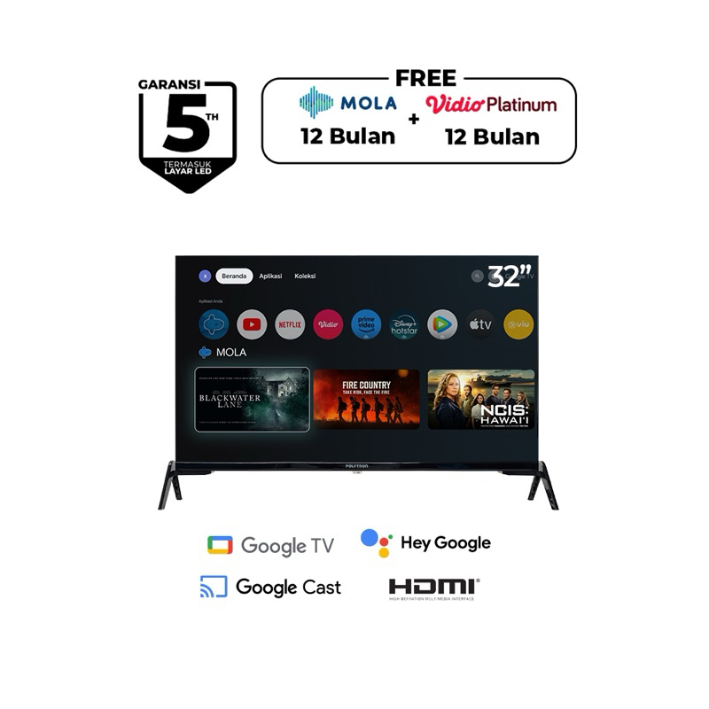 Jual POLYTRON Smart Cinemax Google Android led TV 32 inch PLD 32RG9059 | Shopee Indonesia